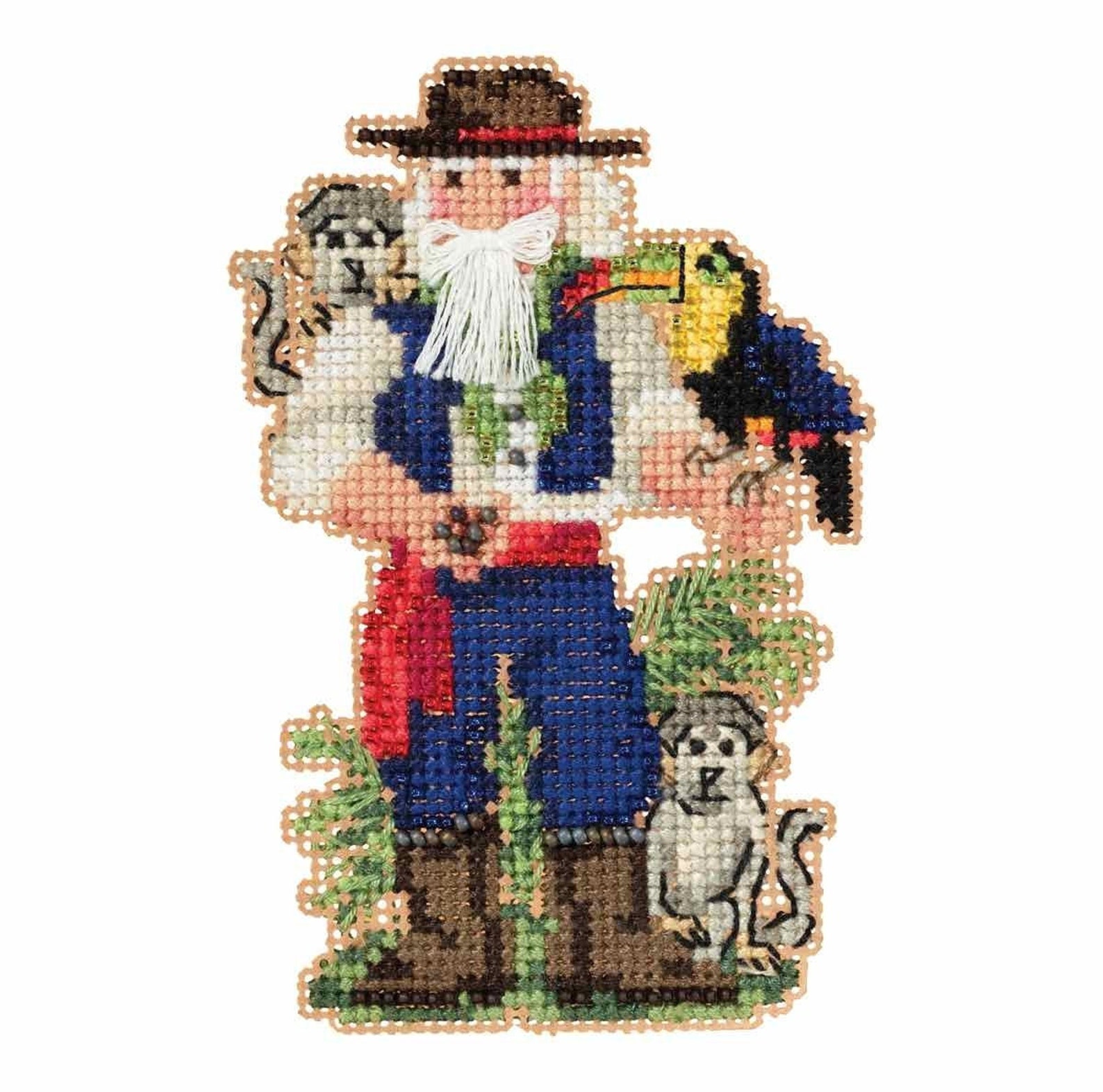 Amazon Santa Cross Stitch Ornament Kit Mill Hill 2019 South American ...