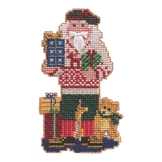 Christmas Giving Santa Cross Stitch Kit Mill Hill 2021 Santas | Etsy