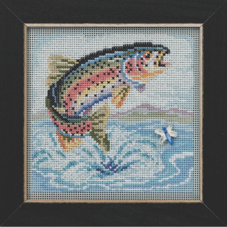 Rainbow Trout Cross Stitch Kit Mill Hill 2021 Buttons & Beads Spring ...