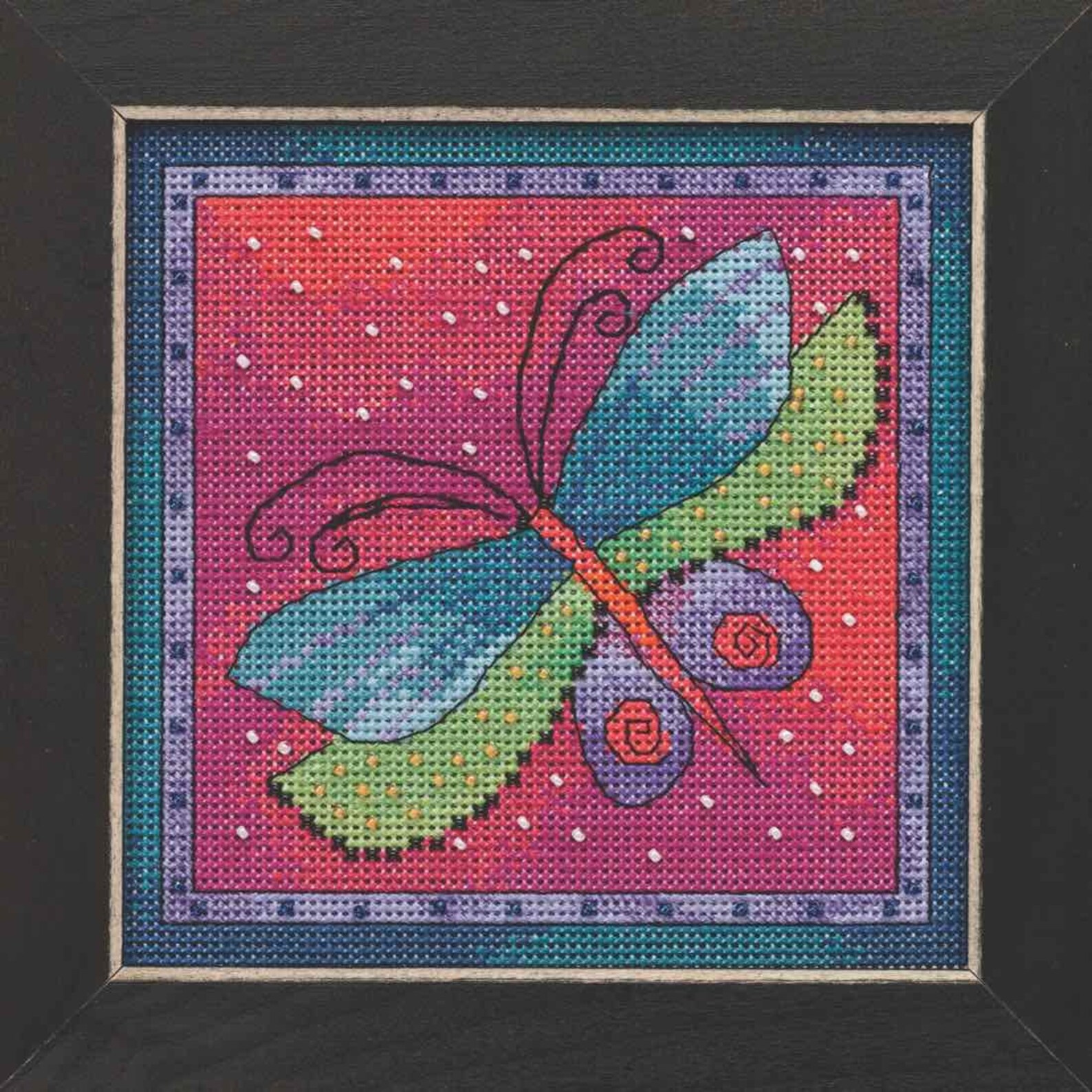 Dragonfly Fuchsia Cross Stitch Kit Mill Hill 2019 Laurel Burch - Etsy