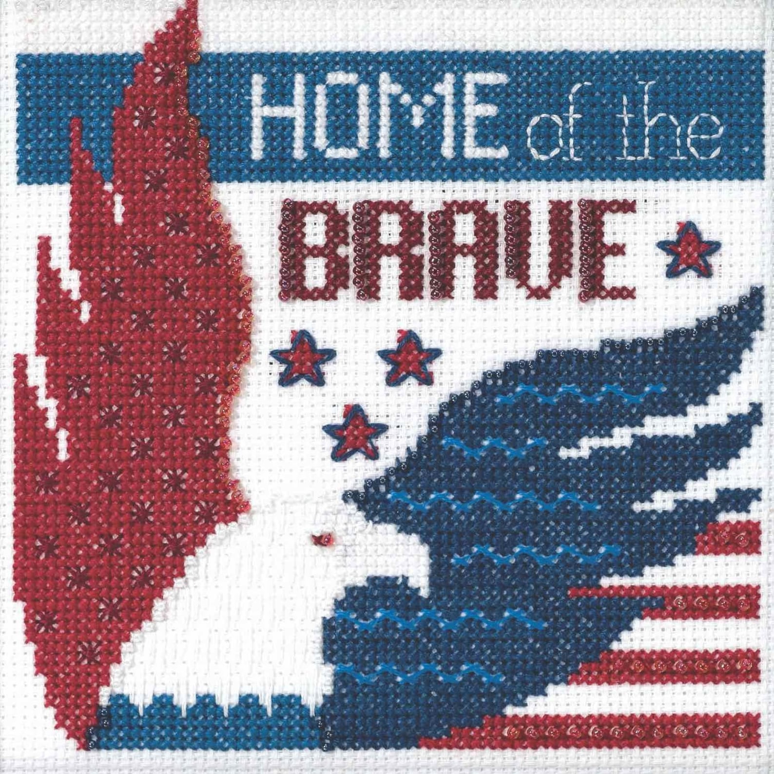 Home of the Brave Beaded Cross Stitch Kit Mill Hill 2019 Patriotic ...