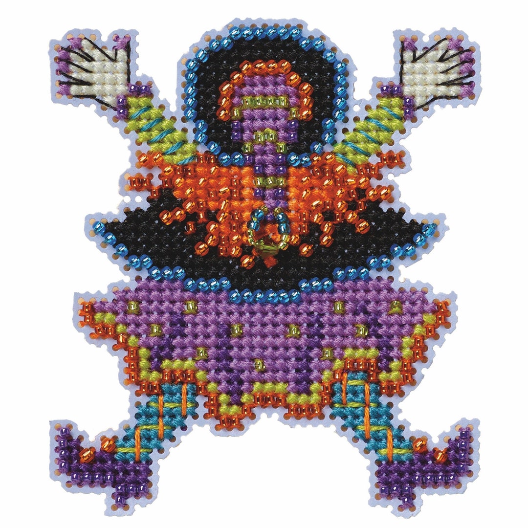 Splat Witch Beaded Cross Stitch Kit Mill Hill 2024 Autumn Harvest ...