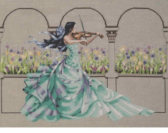 Miss Dancing Flower Kit cross Stitch Chart Beads Silk | Etsy