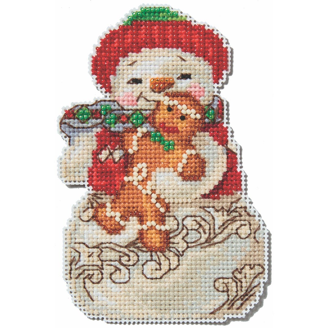 Snowman With Gingerbread Cross Stitch Kit Mill Hill 2024 Jim Shore ...