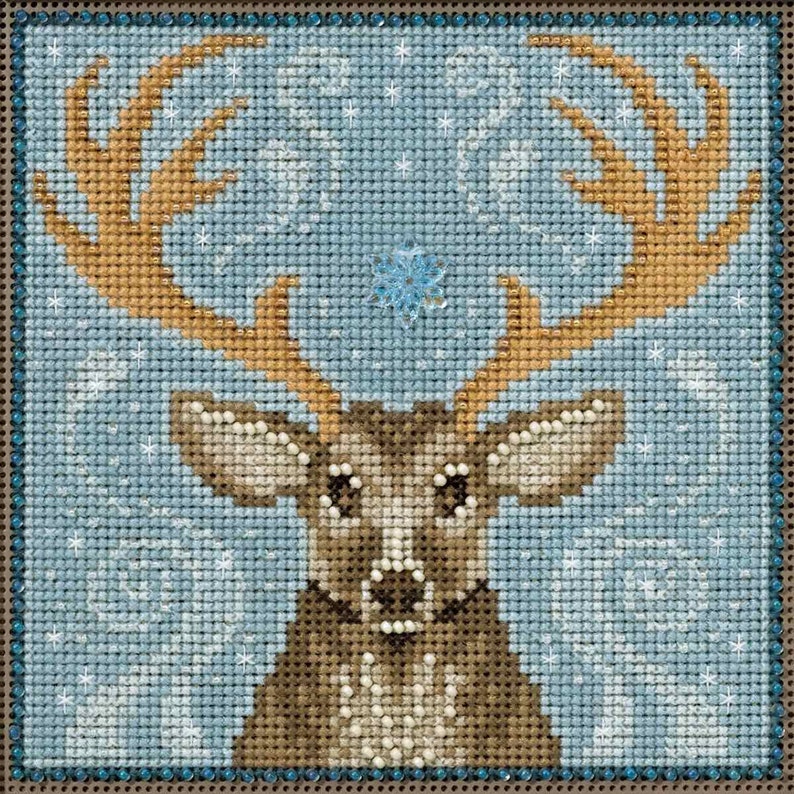 Winter Stag Cross Stitch Kit Mill Hill 2016 Buttons & Beads Winter ...