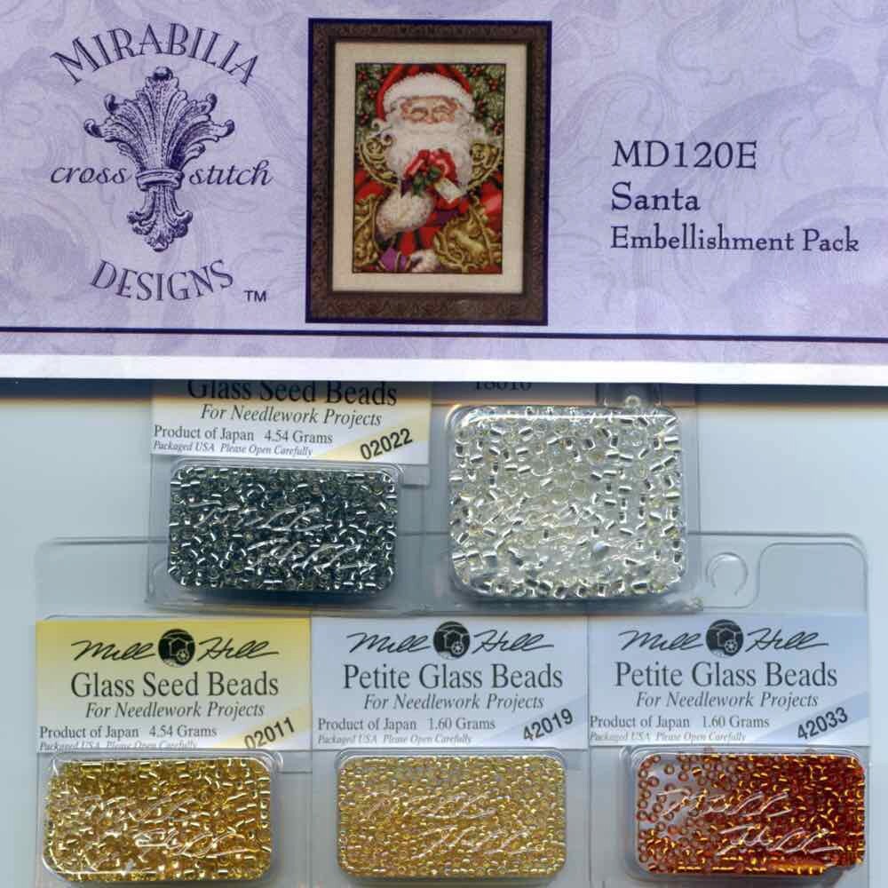 Santa Claus Linen Kit Cross Stitch Chart Fabric Beads Nora Etsy