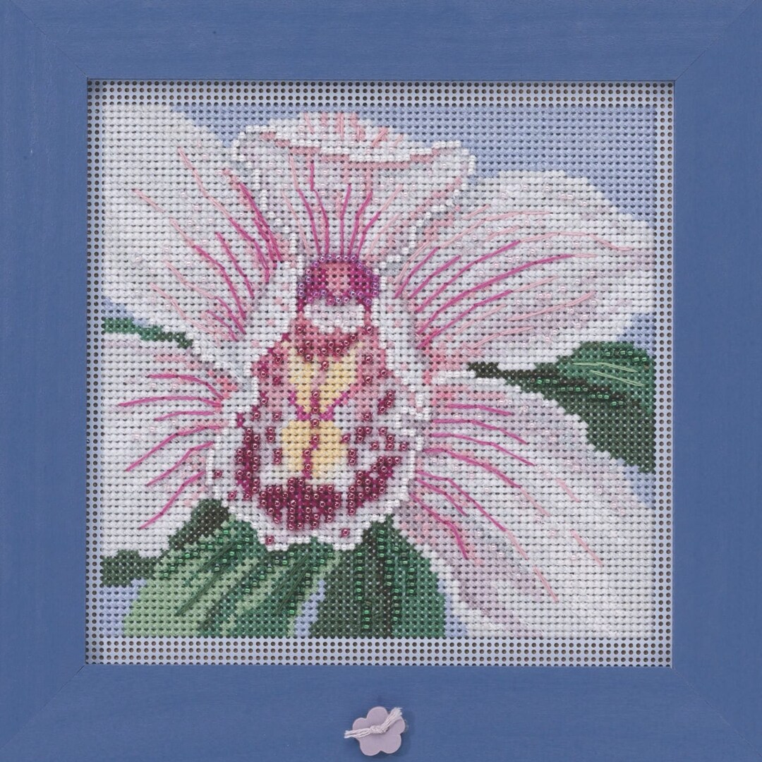 White Orchid Cross Stitch Kit Mill Hill 2020 Buttons & Beads Spring ...