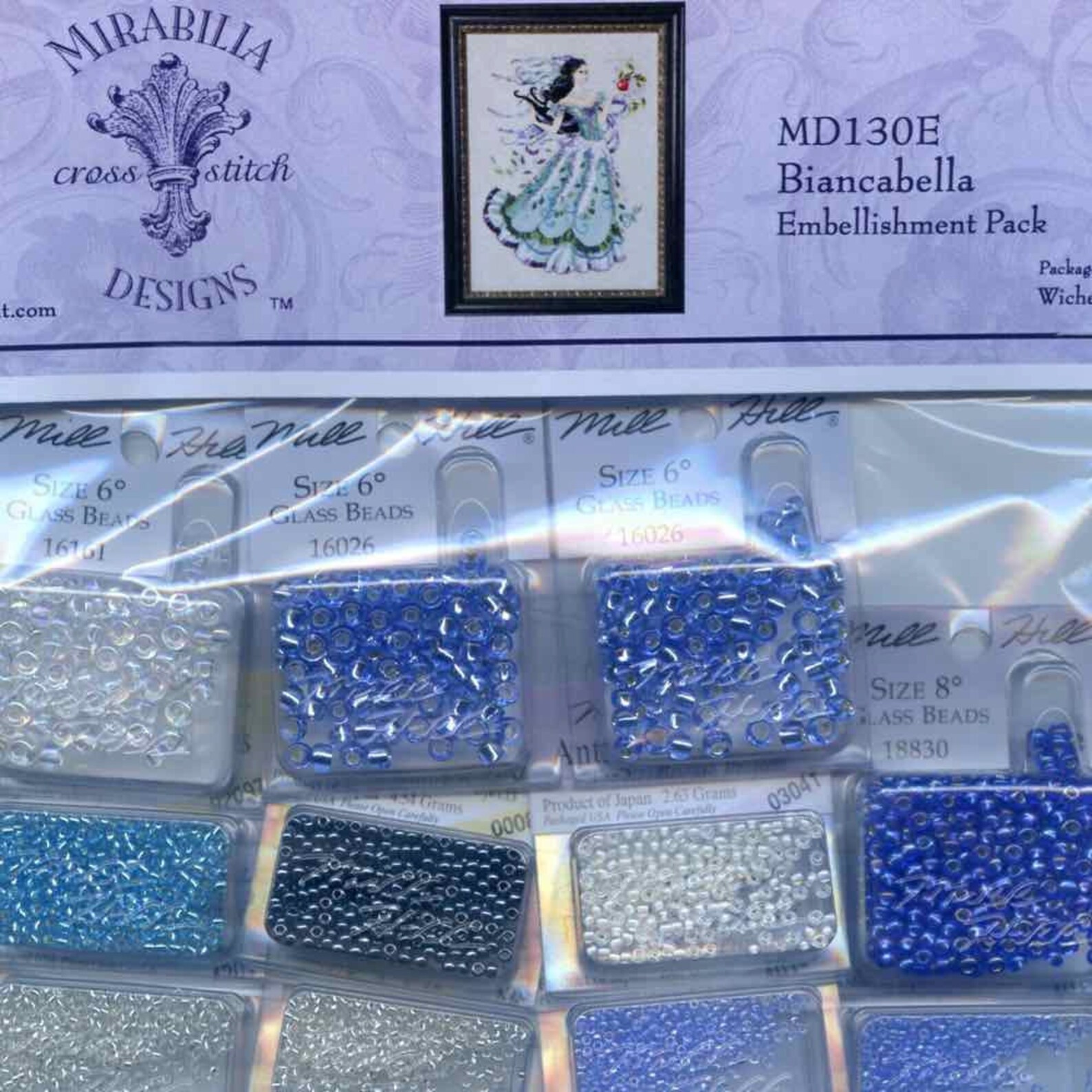 Biancabella LINEN Kit cross Stitch Chart, Fabric, Beads, Silk Floss ...