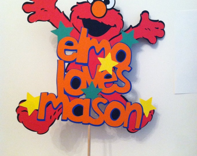 Sesame Street's Jumping Elmo With Elmo Loves Custom Name Sign for ...