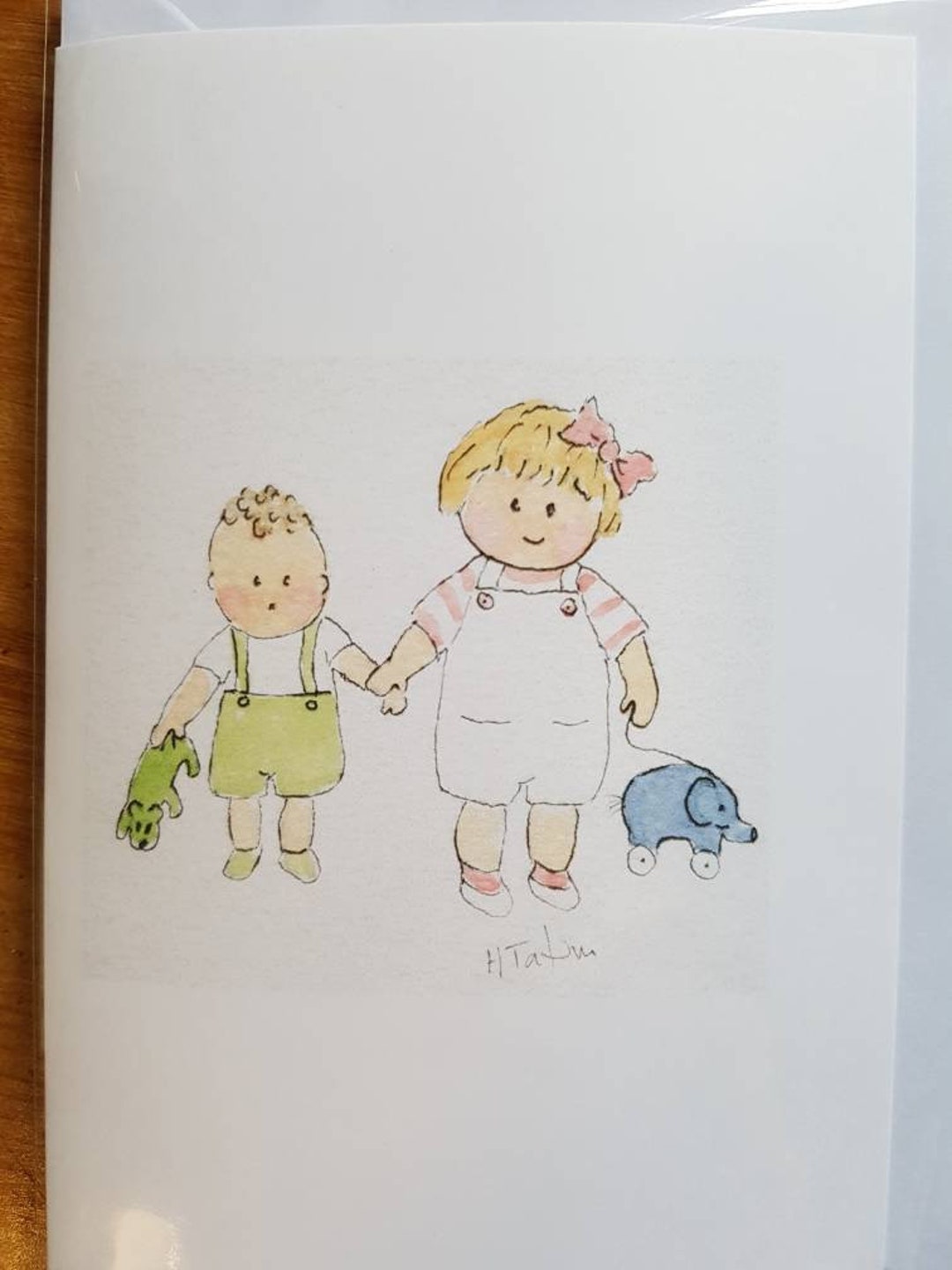 Big Sister Card Handmade and Printed From an Original Watercolour ...
