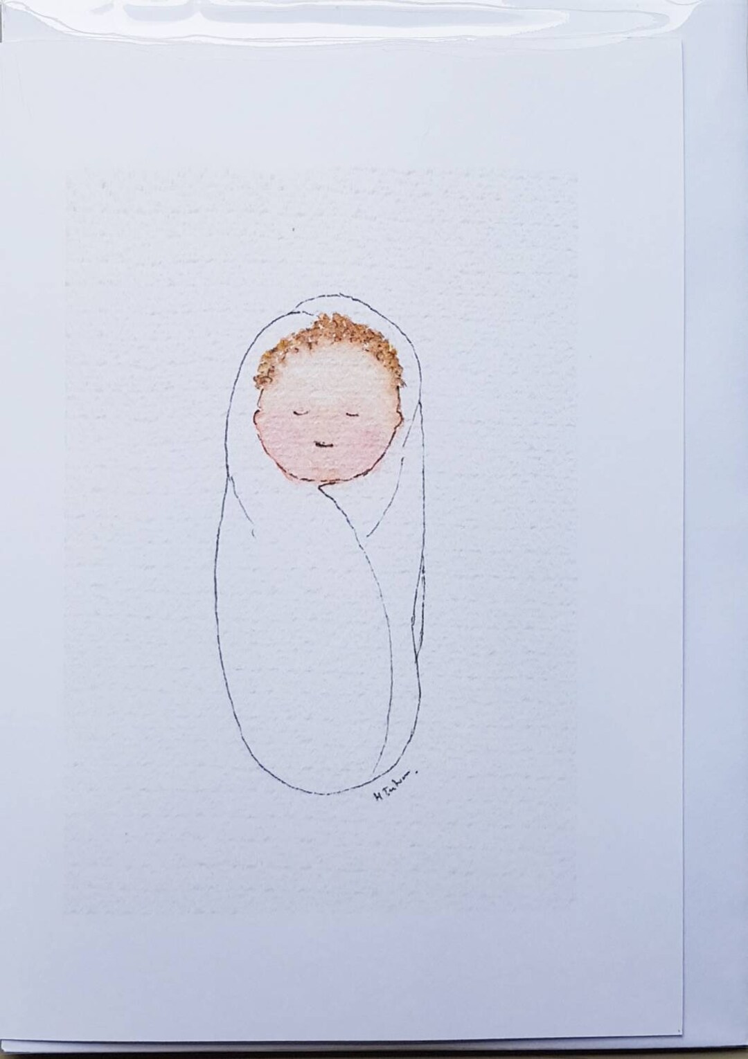New Baby Card Gender Neutral Card Handmade and Printed From My Original ...