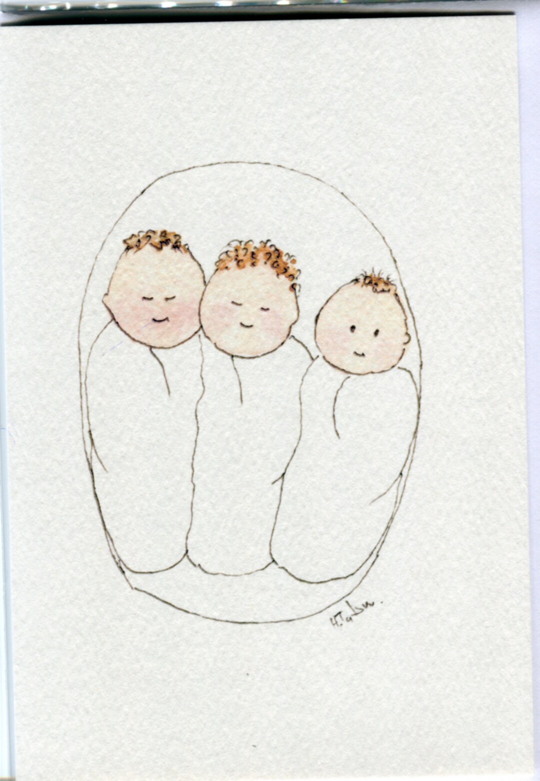 Triplet Card, Triplet Shower Cards, Newborn Triplets, Handmade and ...
