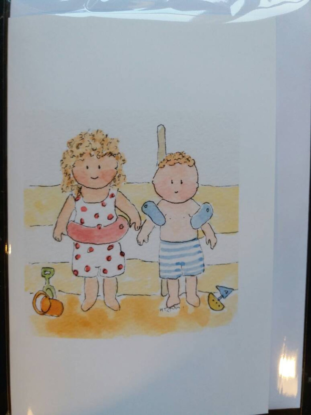 Children's Cards. Children on the Beach Card Cards for Brothers and ...