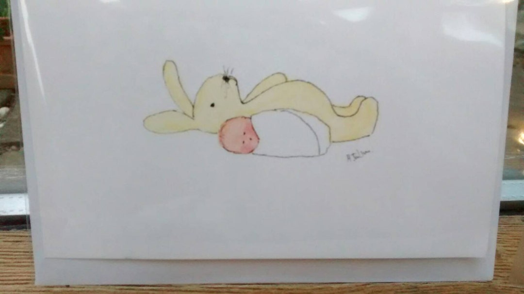 New Baby Card Gender Neutral Card Handmade and Printed From My Original ...