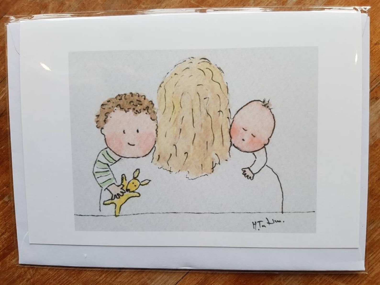 New Baby Card, Sibling Cards, Baby Shower Cards, Handmade and Printed ...