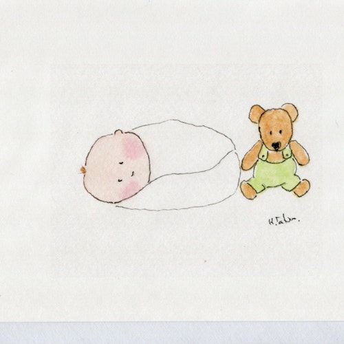 Newborn Card Baby Card Handmade and Printed From My Original - Etsy