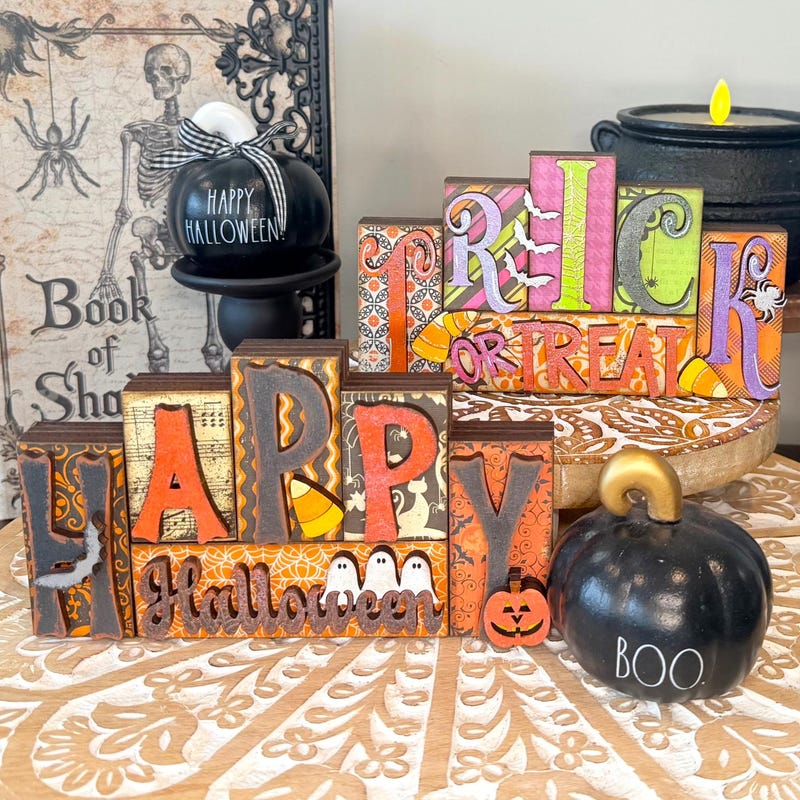 Halloween Word Block - Etsy