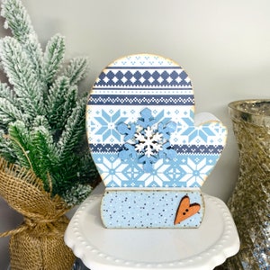 RTS, NEW Wood Winter Mitten Christmas Farmhouse Decor Christmas Tiered ...