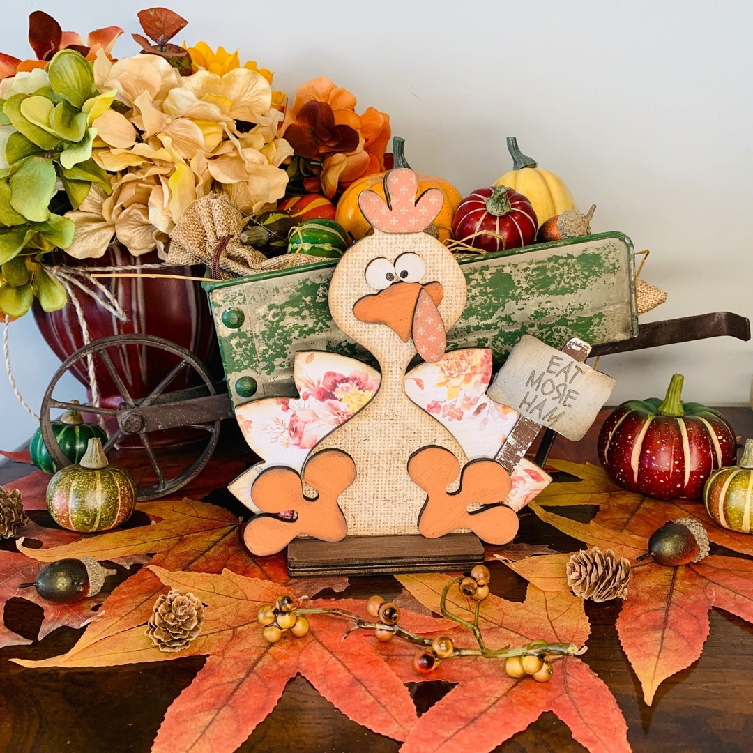 RTS, NEW 7" Wood Layered Turkey; Farmhouse Decor; Fall Decor; Rustic ...