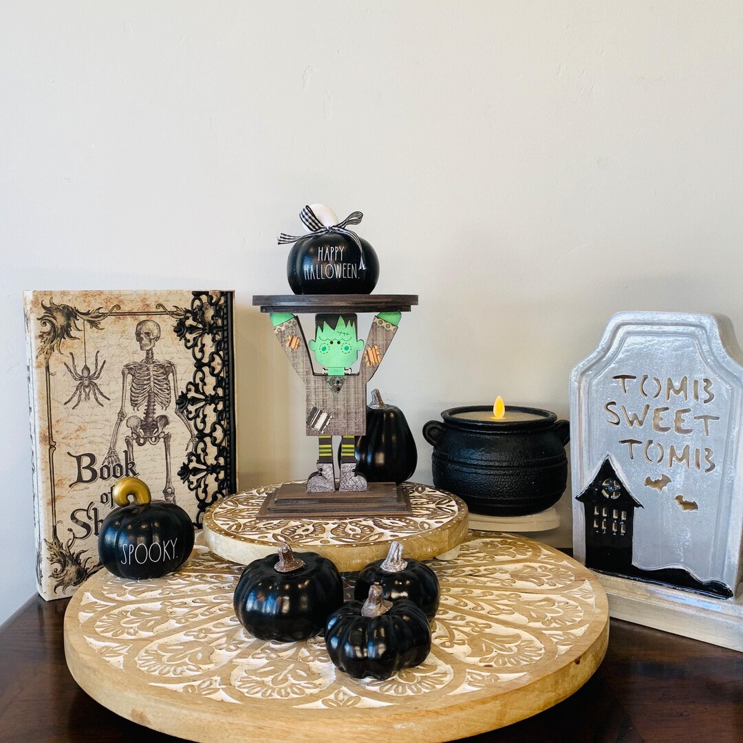 Whimsical Frankenstein REVERSIBLE Candle Holder, Handcrafted Halloween ...