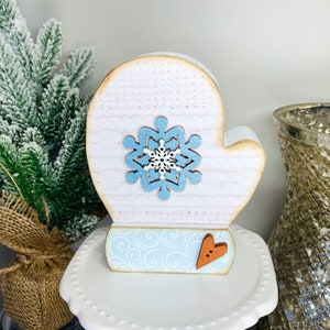 RTS, NEW Wood Winter Mitten Christmas Farmhouse Decor Christmas Tiered ...