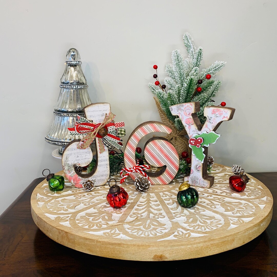 RTS, Christmas "joy" Wooden Letters, Christmas Rustic Decor, Farmhouse ...