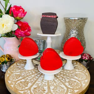 Wood Strawberry Chunky Shelf Sitter, Summer Farmhouse Strawberry Tier ...