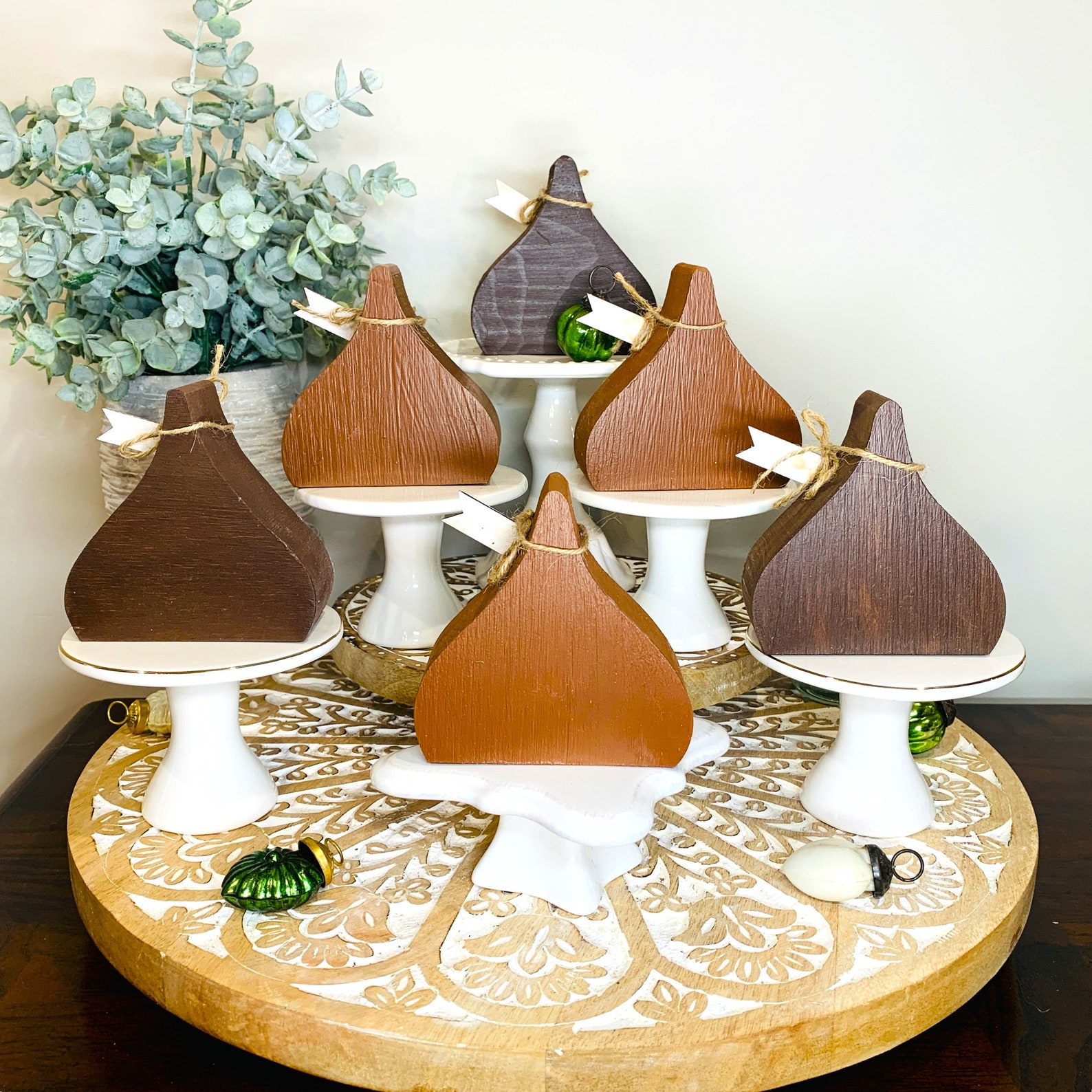 Chunky Chocolate Candy Hugs & Kiss, Shelf Sitter St. Patrick's Day Wood ...