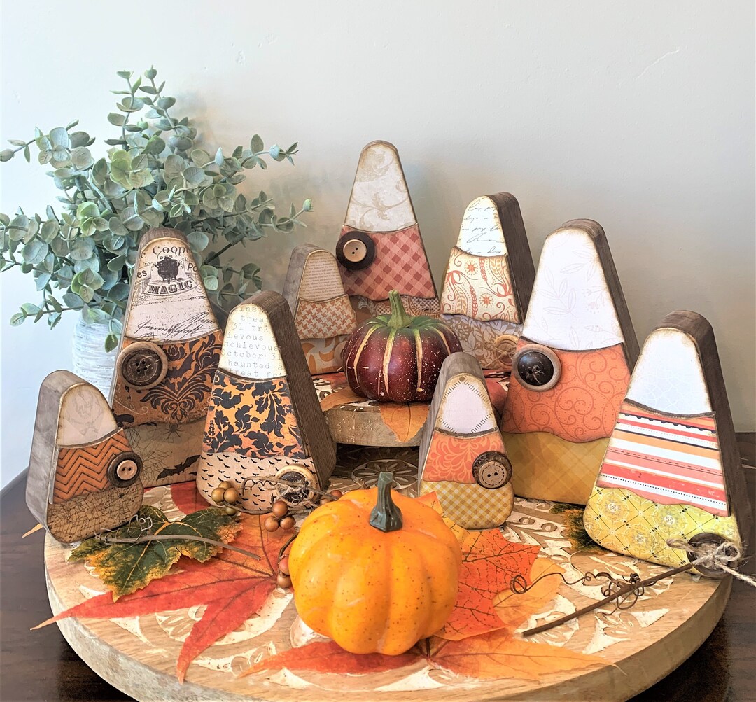 RTS NEW Wood Candy Corn Set of 3 Halloween Decor Farmhouse - Etsy