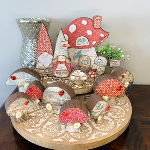 Enchanted Forest Mushroom Decoration, Whimsical Mushroom Wood Shelf ...
