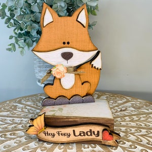Cute Fox & "hey Foxy Lady" Wood Block Sign, Cabin Wildlife Critter ...