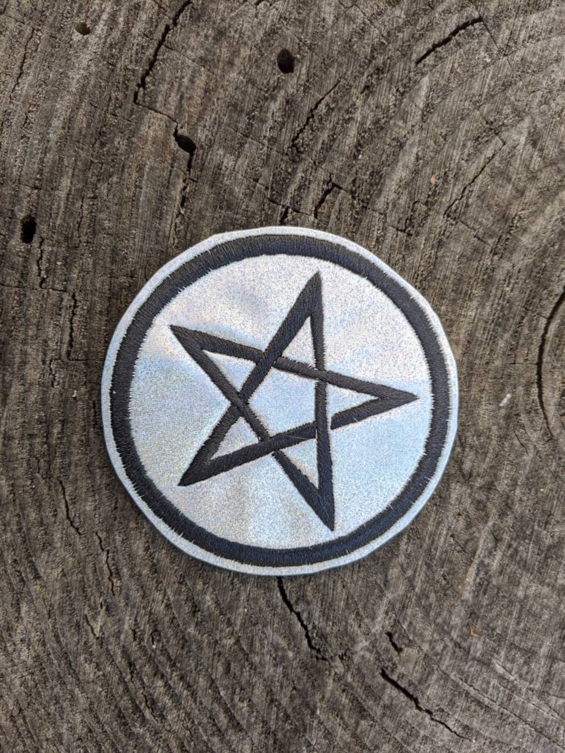 Holo Pentacle Patches Holographic Pentagram Patch Space | Etsy