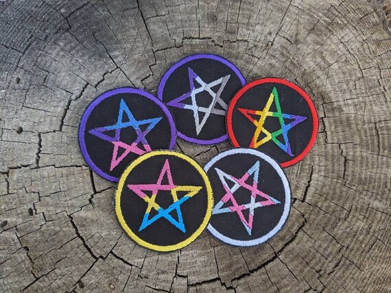 Pride Flag Pentacle Patch LGBT Queer Witch Patches | Etsy