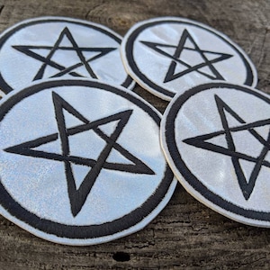 Holo Pentacle Patches - Holographic Pentagram Patch - Space Witch Vibes - Galactic Witchcraft - Etsy