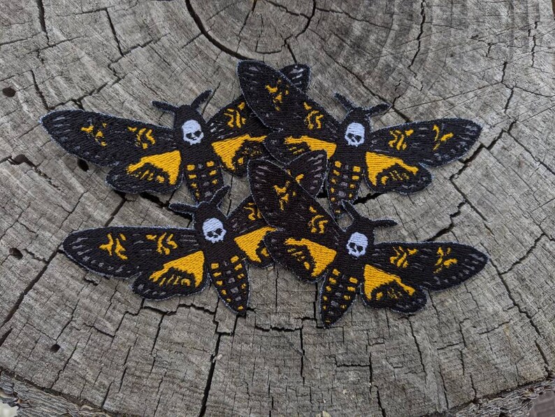 Death's Head Moth Patch Skull Goth Witchcraft | Etsy