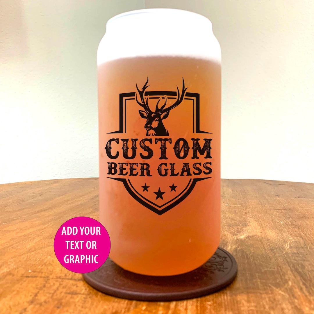 Custom Beer Glass Personalized Beer Glasses Frosted Beer Glass Can ...