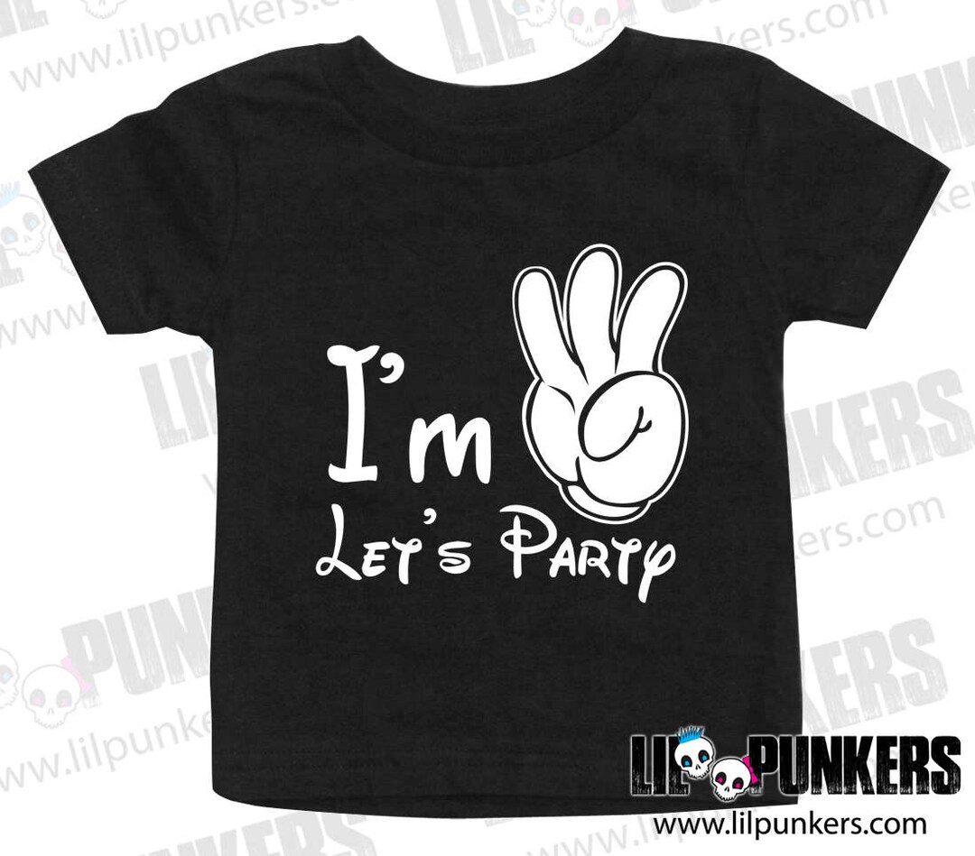 3rd Birthday T-shirt Im Three Lets Party Third B-day Shirt 3rd Birthday Tee Mouse Hands Custom ...