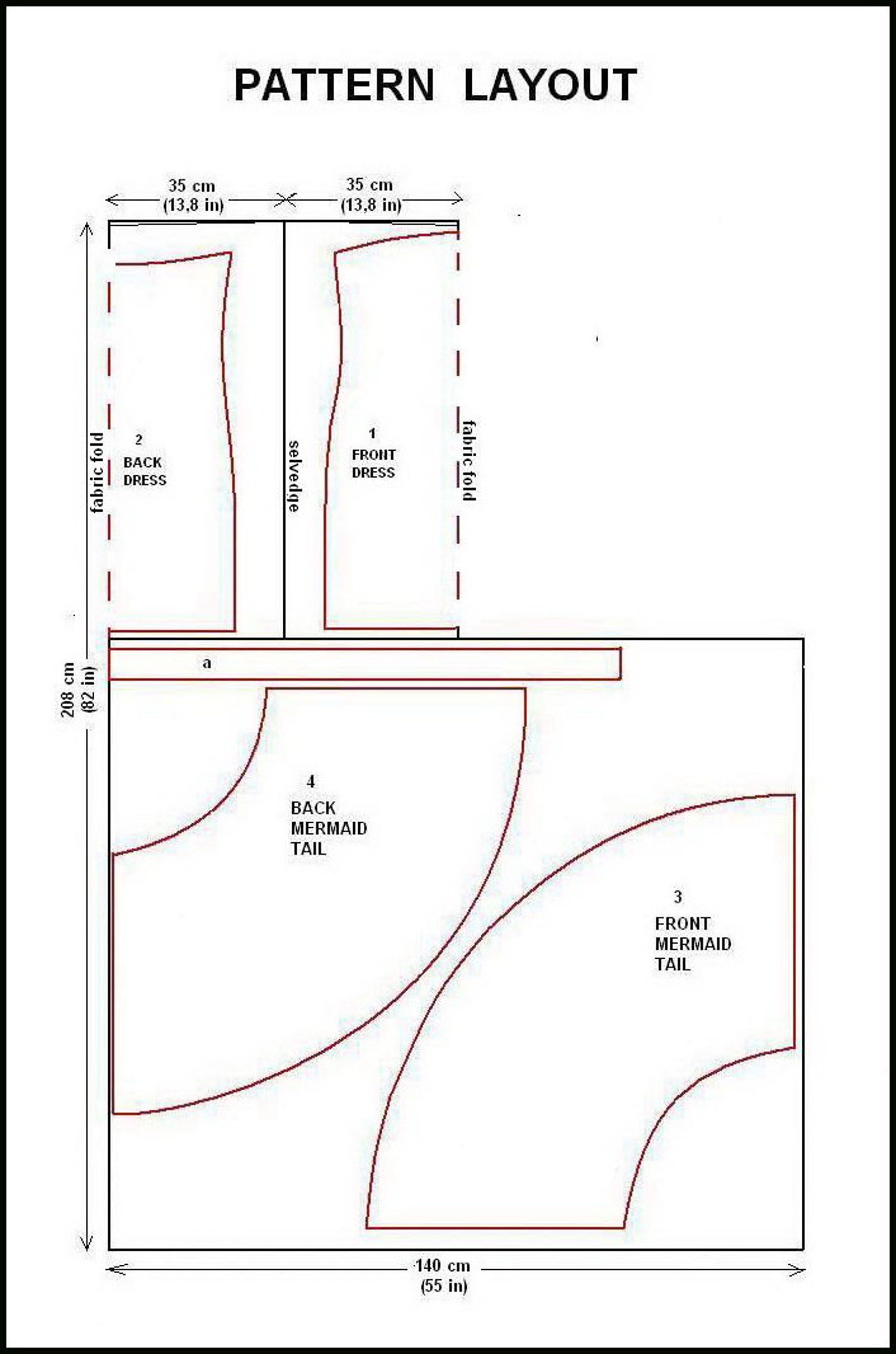 A Digital Download PDF Sewing Pattern Strapless Mermaid Dress From Knit ...