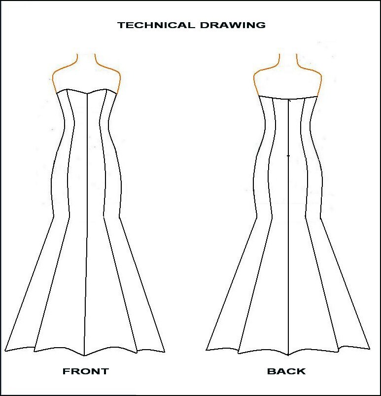 A PDF Sewing Pattern-digital Download Strapless Mermaid Dress - Etsy