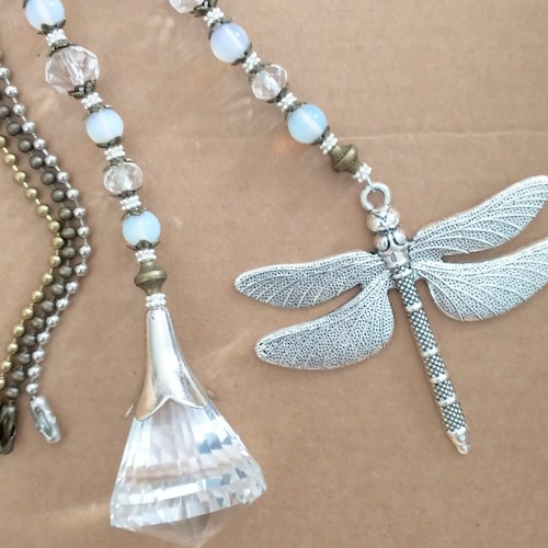 Dragonfly Ceiling Fan Pull Light Pull Chain Antique Silver | Etsy