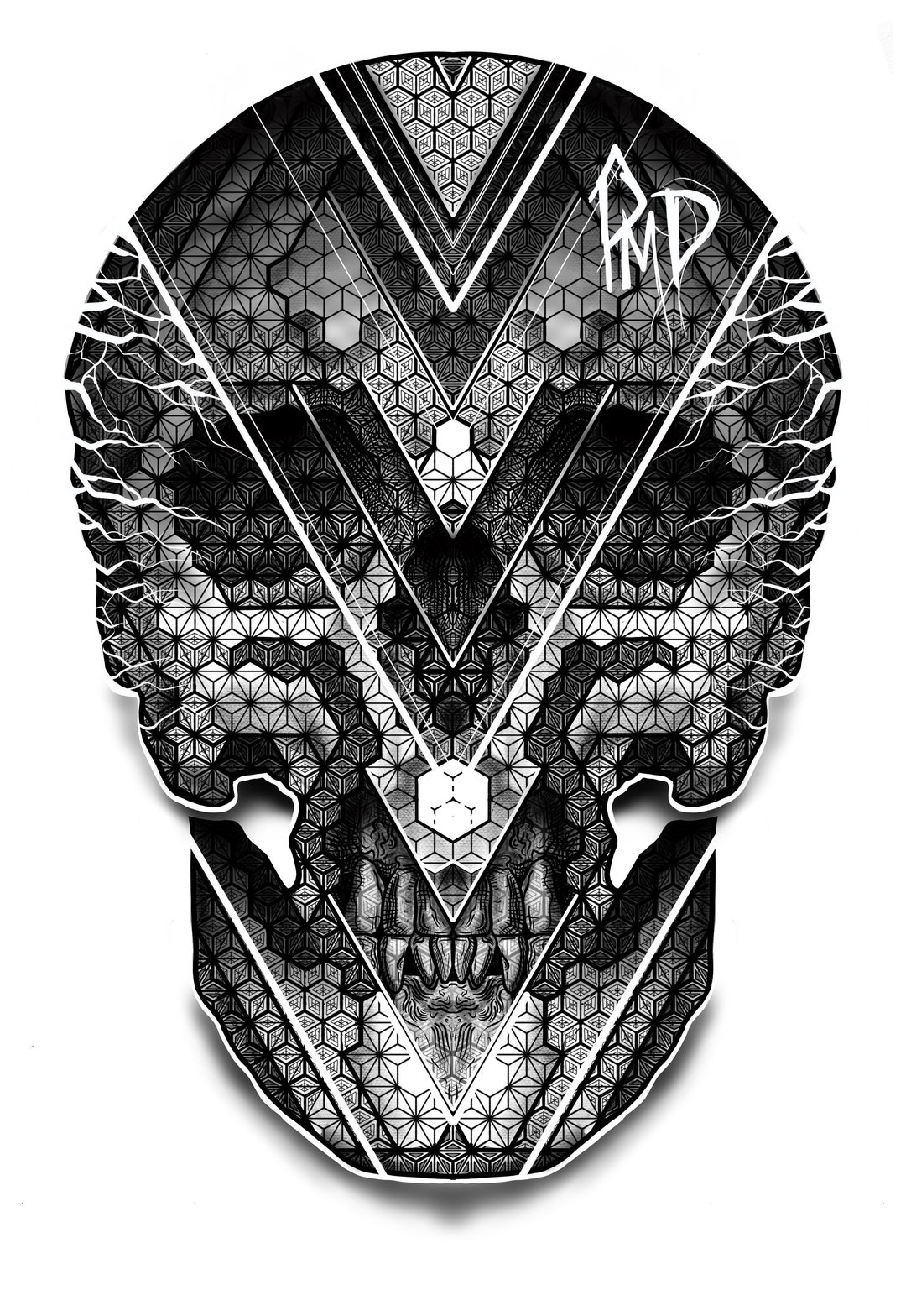 Geometric Skull A3 Art Print - Etsy