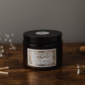 Cariad Candle. Rose Scented Candle. Patchouli Scented Amber Glass Jar ...