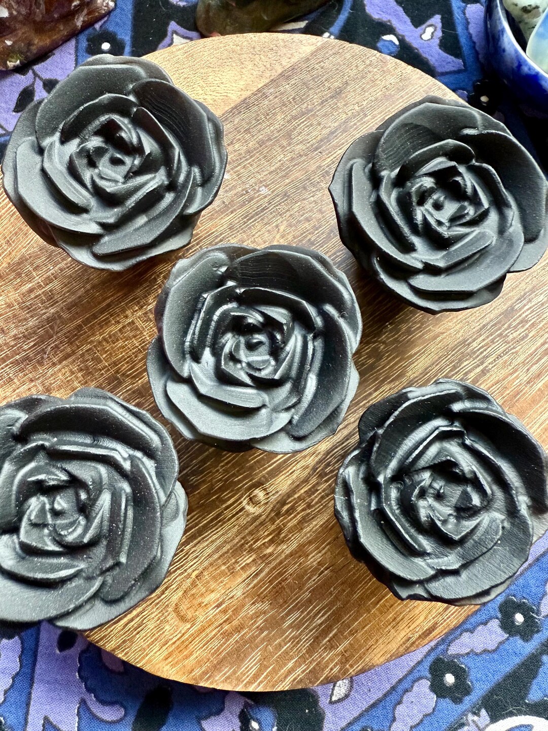 Black Obsidian Rose Carving – Crystal Flower for Protection & Strength ...