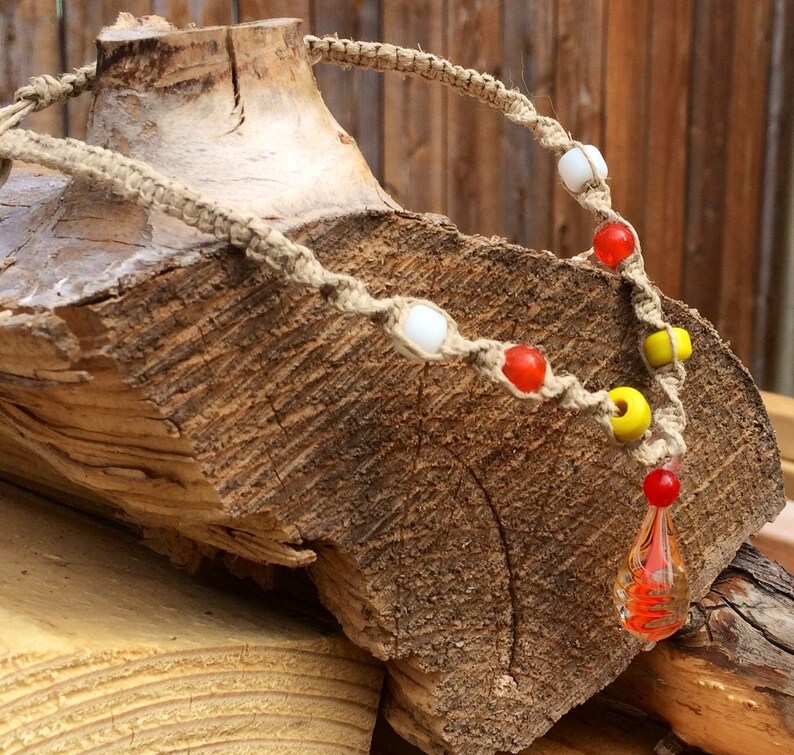 Hemp Choker Necklace With Spiral Glass Teardrop Pendant Etsy hemp-choker-necklace-with-spiral-glass-teardrop-pendant-etsy