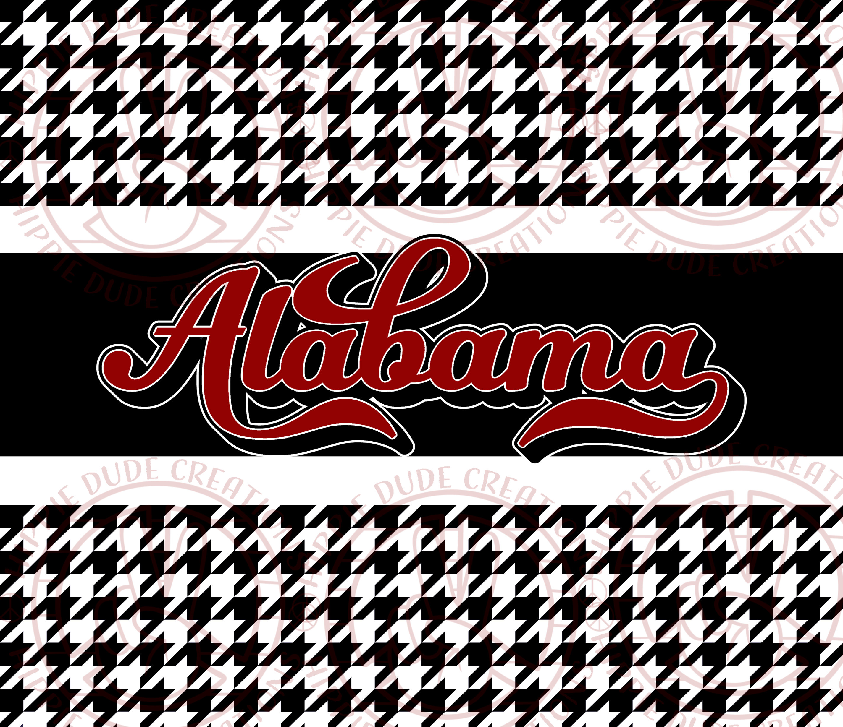 One of a Kind Alabama Houndstooth 20oz Skinny Tumbler Design - Etsy