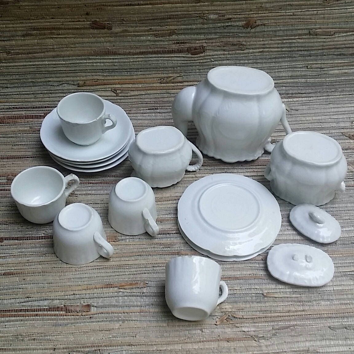 Vintage White Ironstone Child's Tea Set