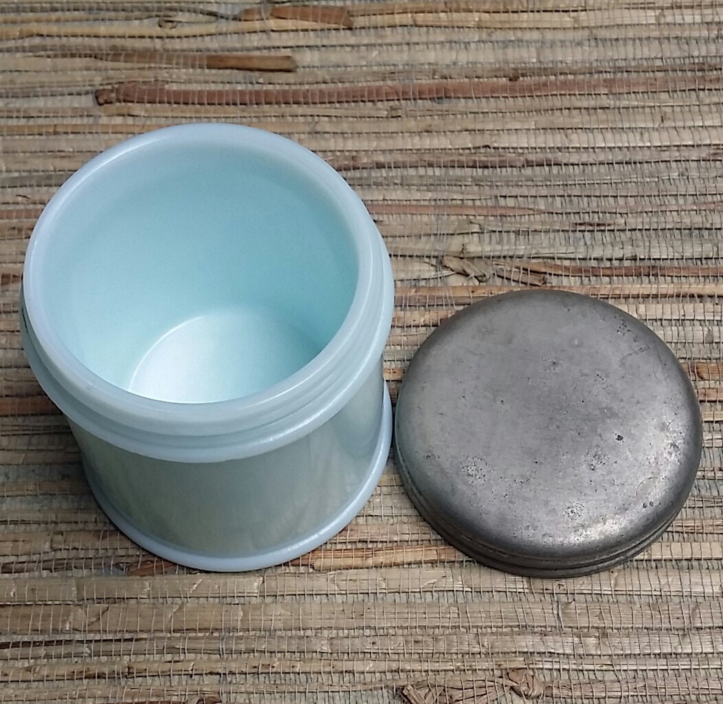 Vintage Milk Glass Cold Cream Jar With Original Lid Nice Color ...