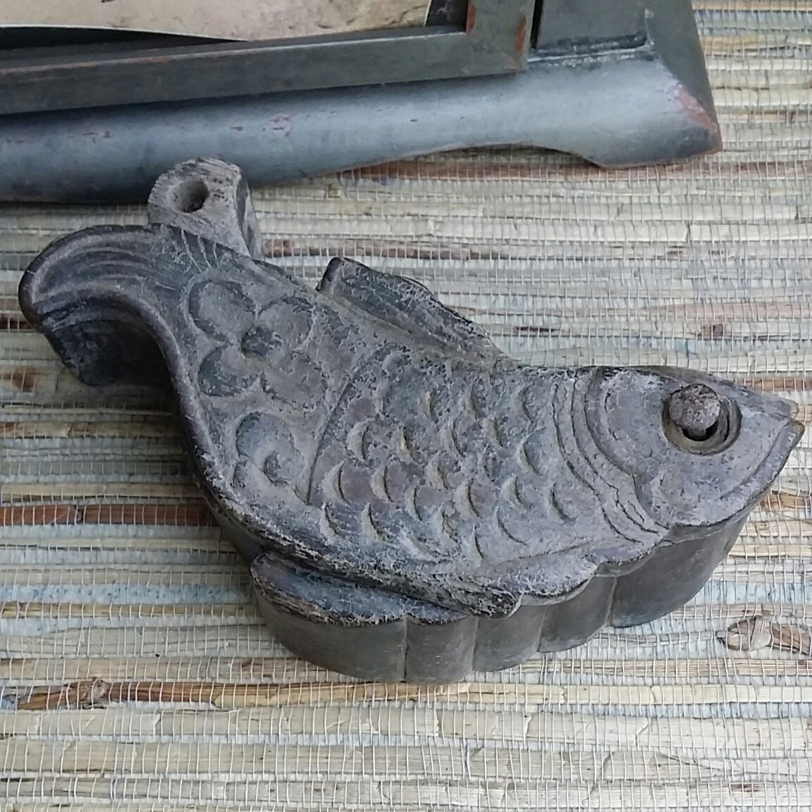 Antique Fish Shaped Wooden Box From India Old Carved Box Bohemian Style ...