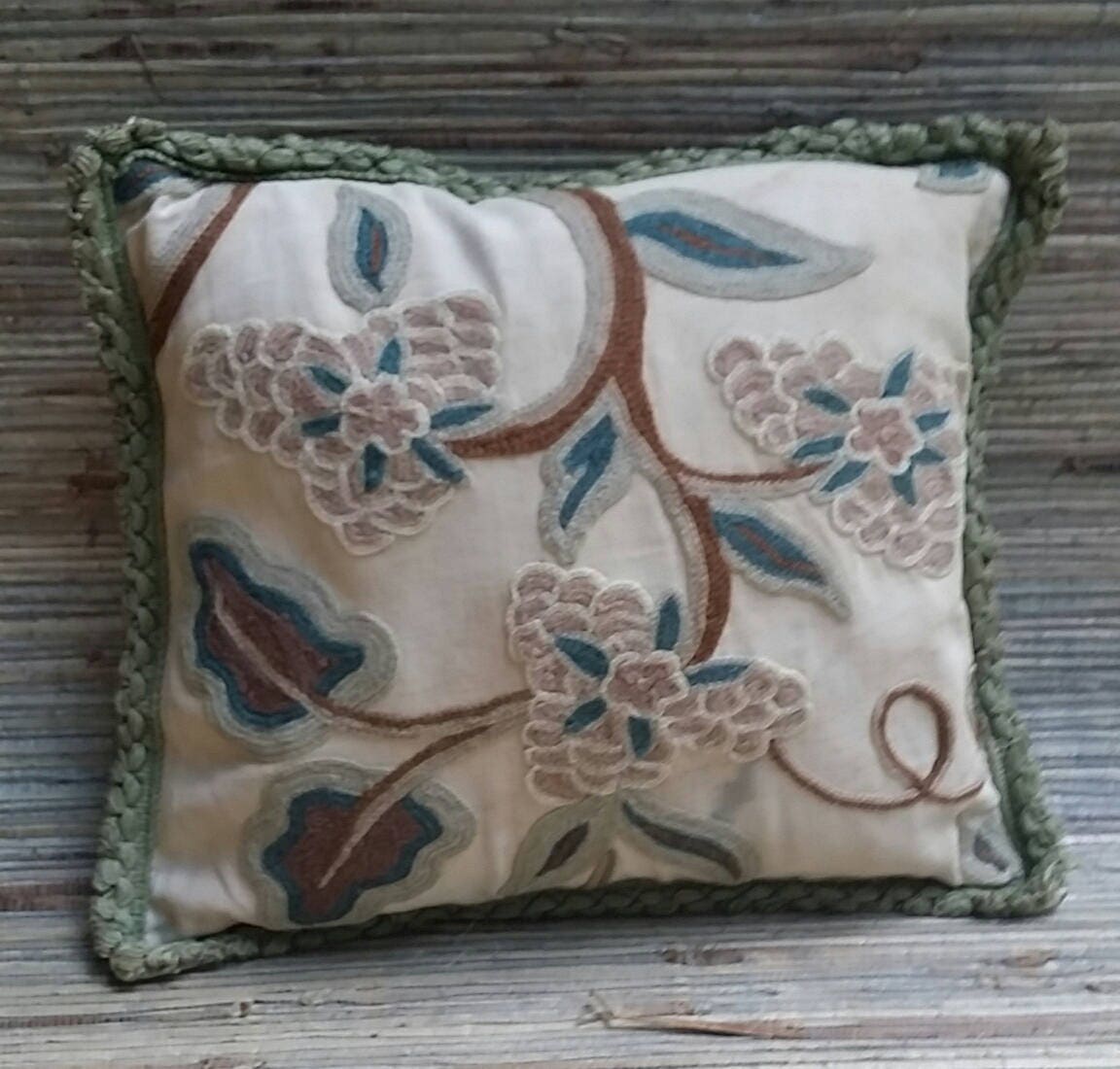 Small Embroidered Tree Of Life Down Filled Pillow Chelsea Textiles ...