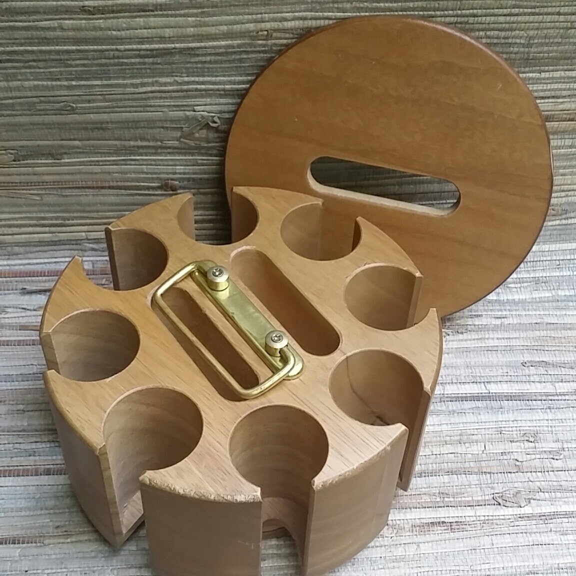 Vintage Wooden Revolving Poker Chip Caddy With Lid and Compartments for ...